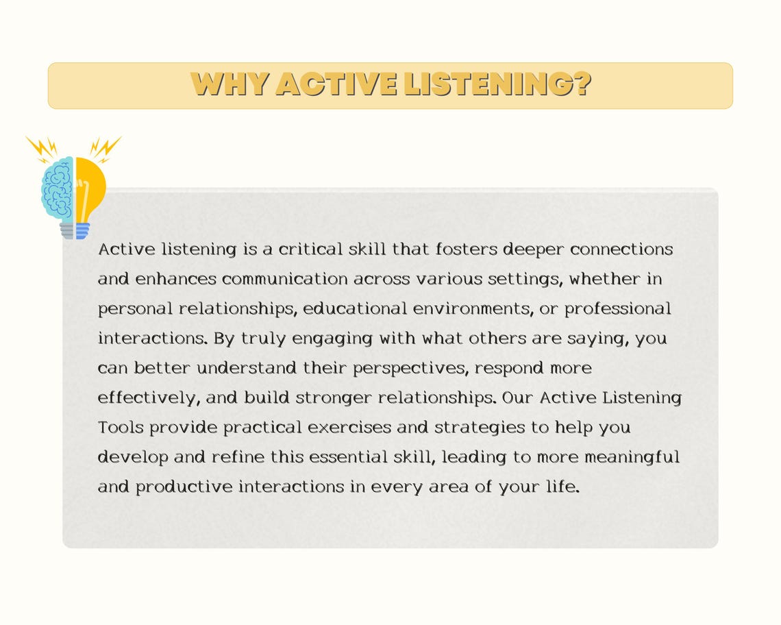 Active Listening Poster and Flashcards, Skills Bundle for Kids & Adults ...