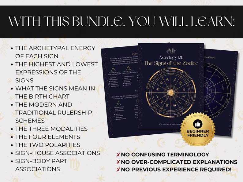 Astrology 101 Guide: Zodiac Signs for Beginners (digital Download) | 80 ...