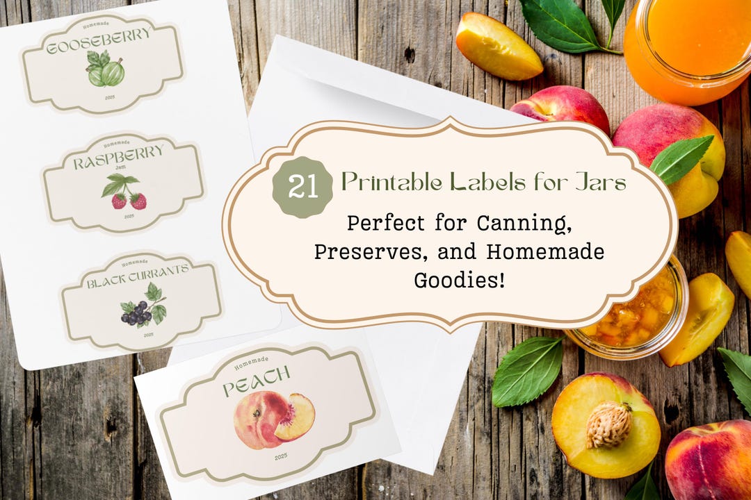 Printable Fruit Jar Labels: Vintage Canning & Preserves (PDF) - Etsy