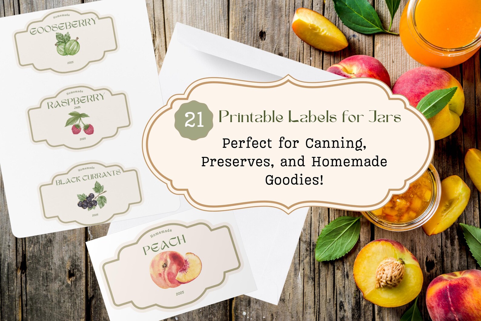 Printable Fruit Jar Labels – Perfect for Canning, Jams, Jellies ...