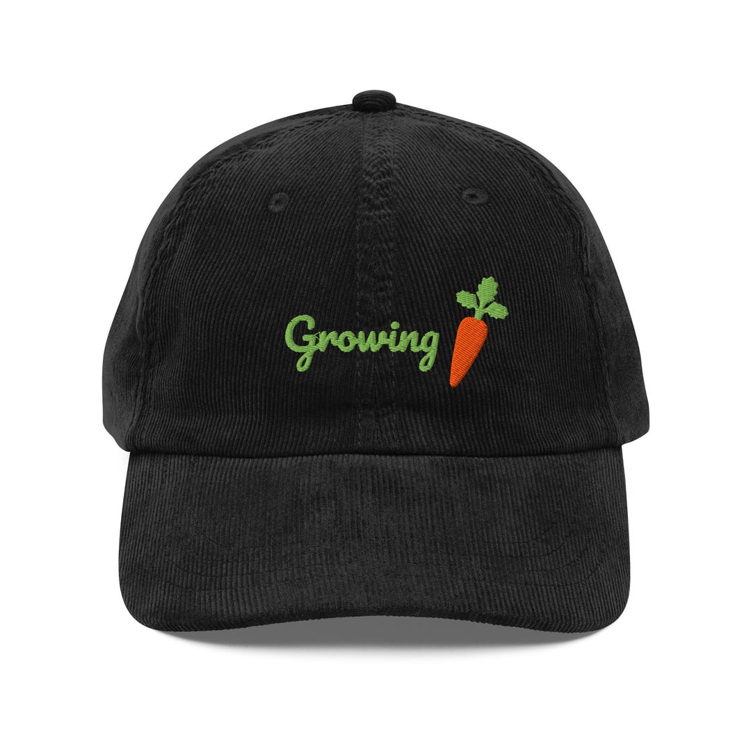 Vintage Corduroy Cap – Embroidered 'growing' Carrot Hat | Farmer ...