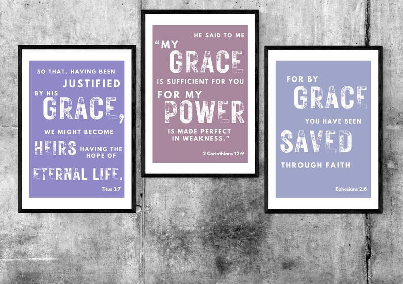 5 Poster GRACE Collection - Modern Art Bible Print - Etsy