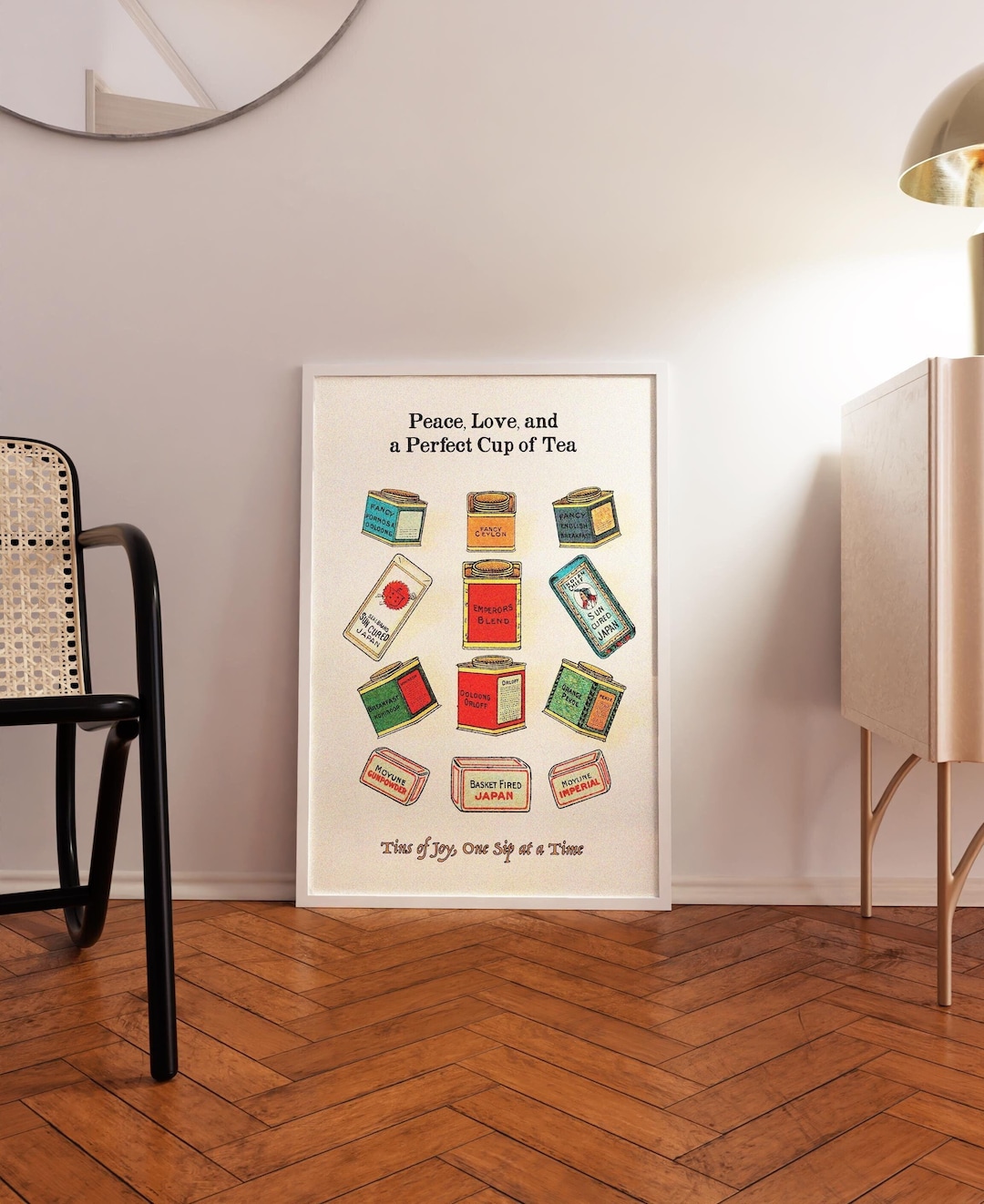 Tea Wall Art, Coffee Bar Poster, Vintage Tea Tins Print, Home Cafe Wall ...