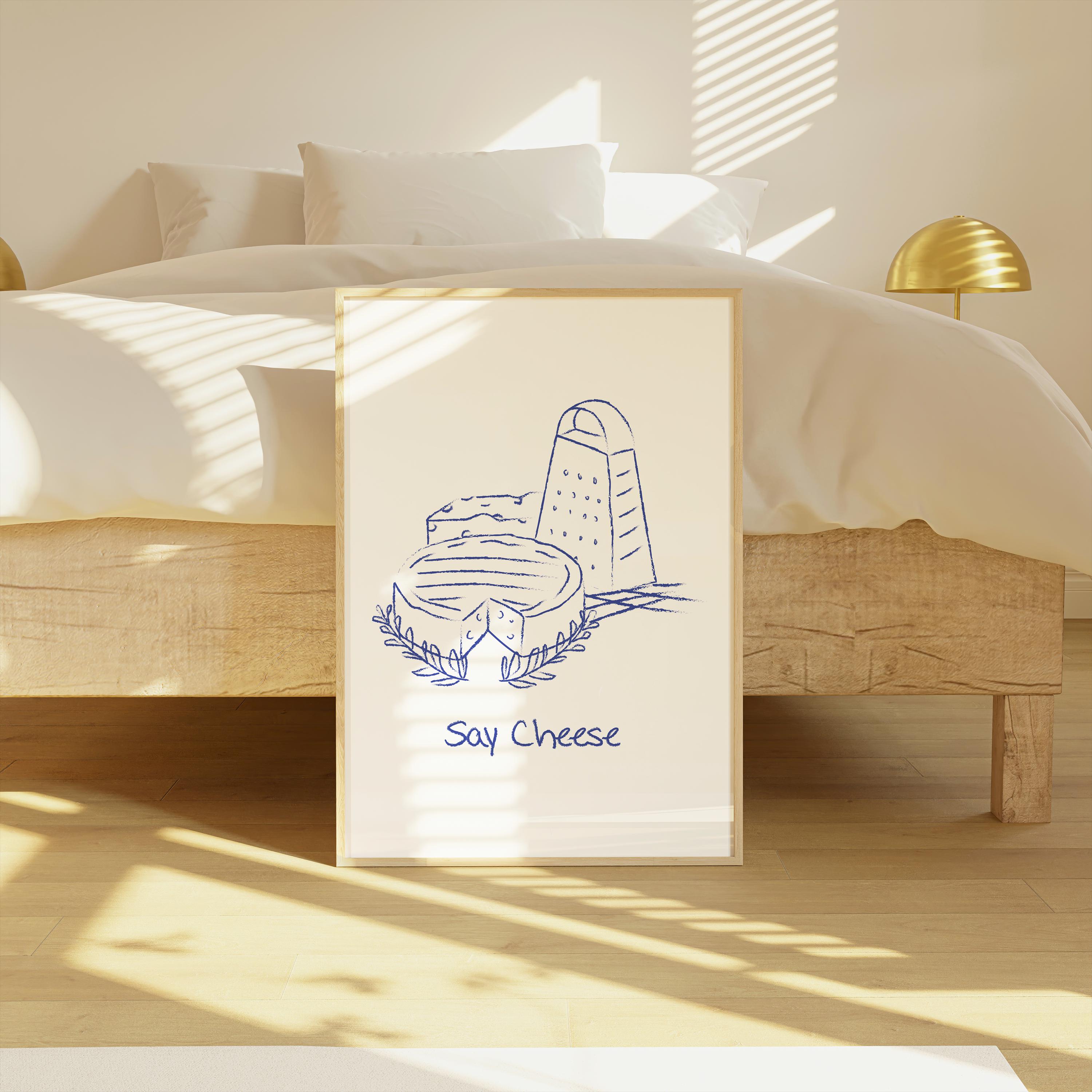 Cheese Wall Art, Cute Kitchen Wall Art, Minimalist Wall Art, Breakfast ...