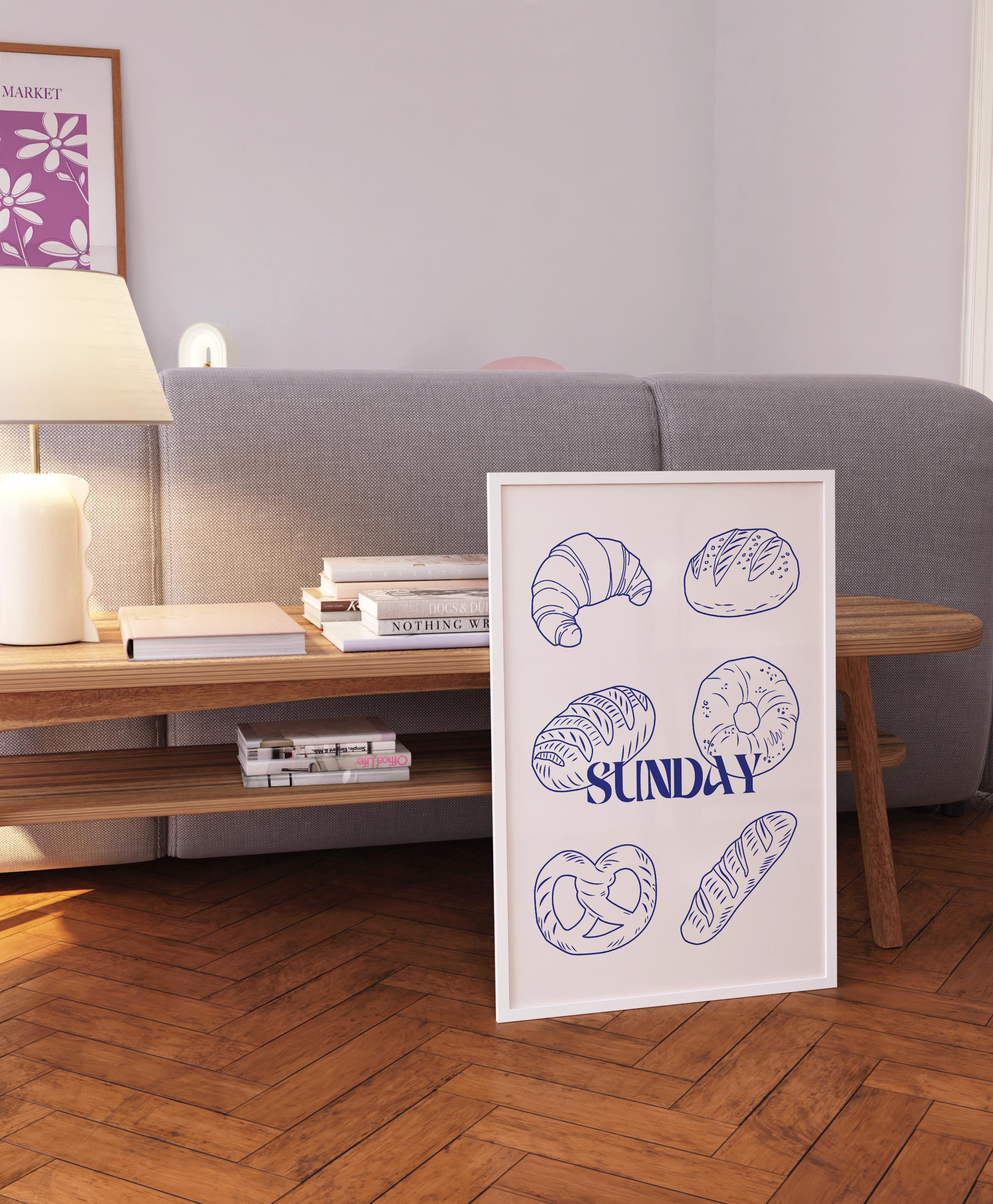 Vintage Bakery Wall Art, Bread Poster, Sunday Aesthetic Poster ...