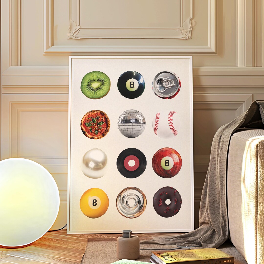 8 Ball Poster, Vintage Billiard Ball Print, Pool Ball Wall Art, Retro ...