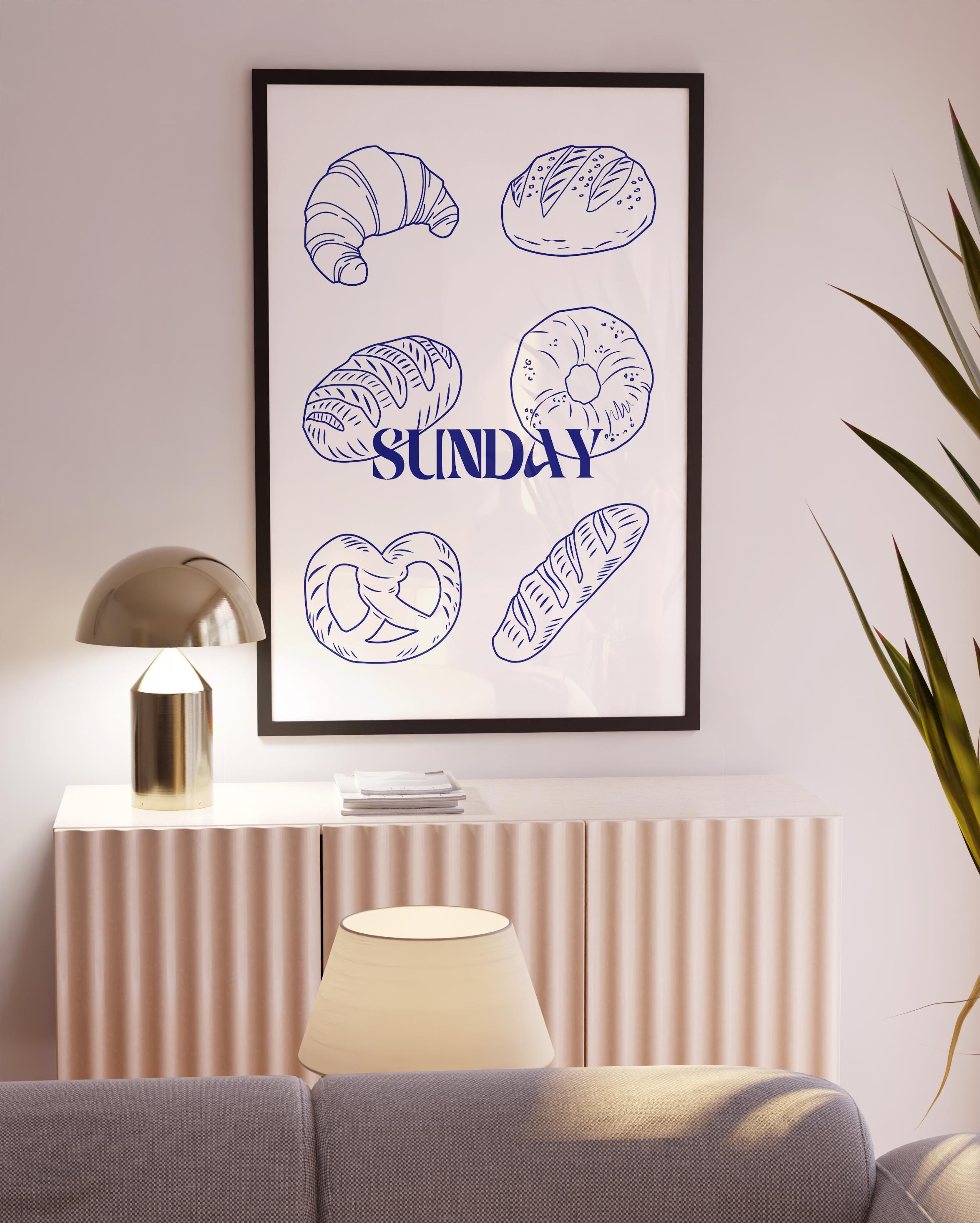 Retro Bakery Wall Art, Breakfast Club Poster, Chill Sunday Poster ...