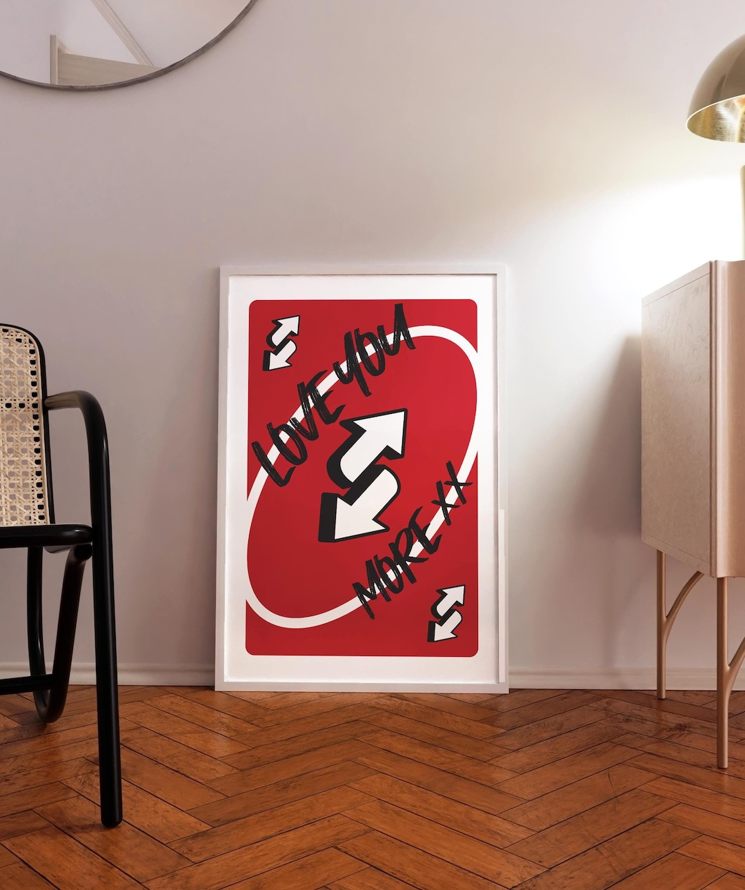 Love You More Print, Playing Card Poster, Trendy Preppy Print, Uno Card ...