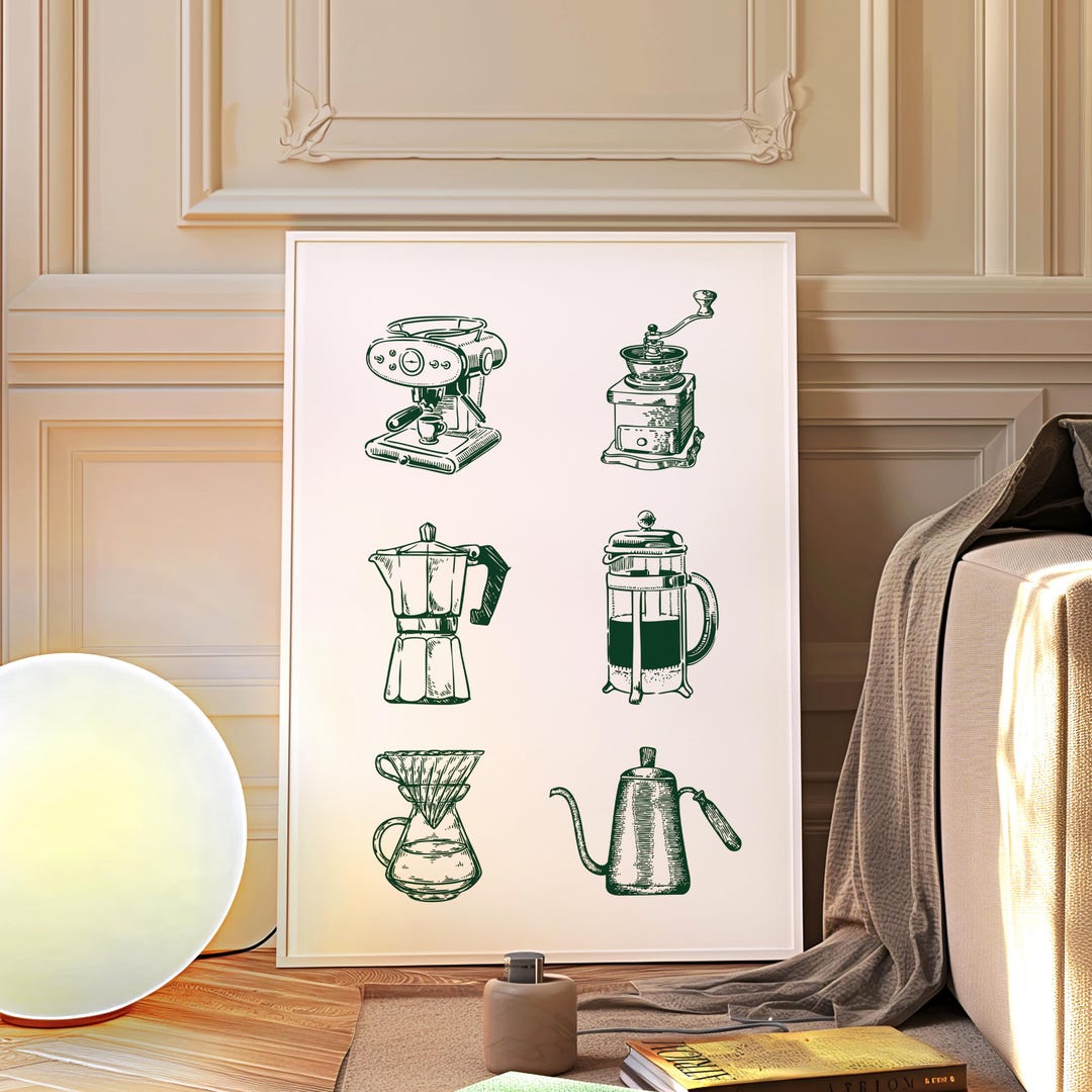 Retro Coffee Poster, Vintage Espresso Wall Art, Gift for Coffee Lovers ...