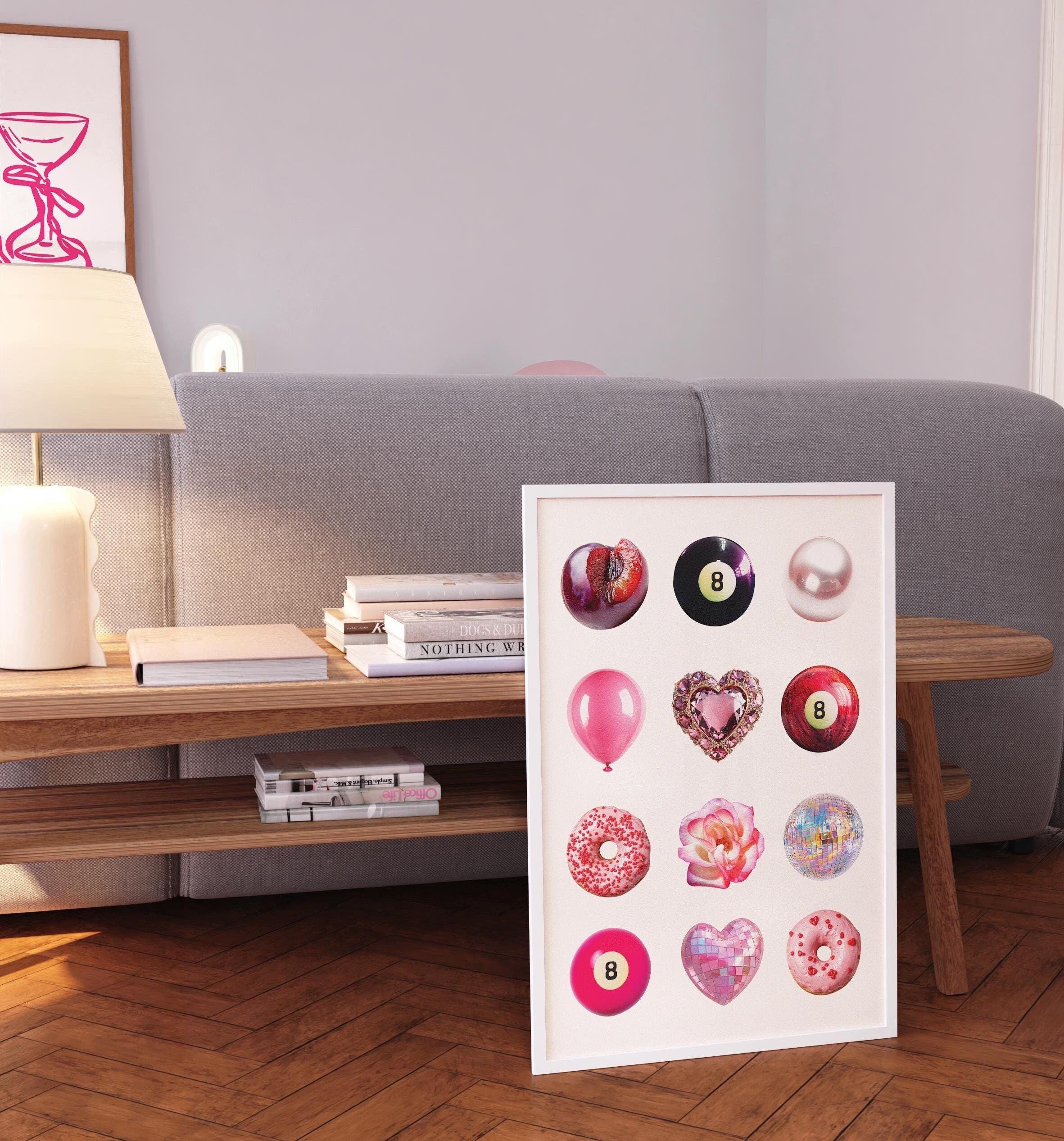 8 Ball Poster, Vintage Billiard Ball Print, Pink Pool Ball Wall Art ...