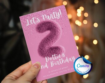Editable Birthday Invitation, Customizable Number Invite, Phone ...