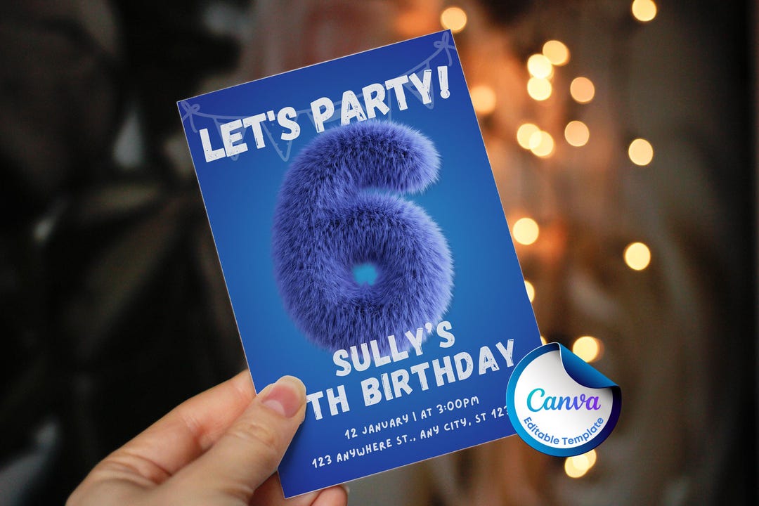Editable Birthday Invitation, Customizable Number Invite, Phone ...