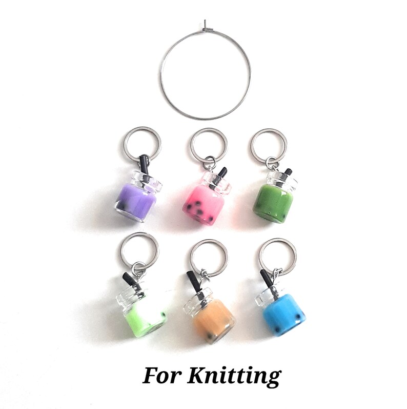 Stitch Markers 6pc Boba Bubble Tea Drink for Crochet and Knitting ...