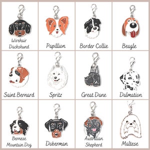 Dog Breeds Keychain Zipper Pull Stitch Marker Charm 49 Different Dog ...