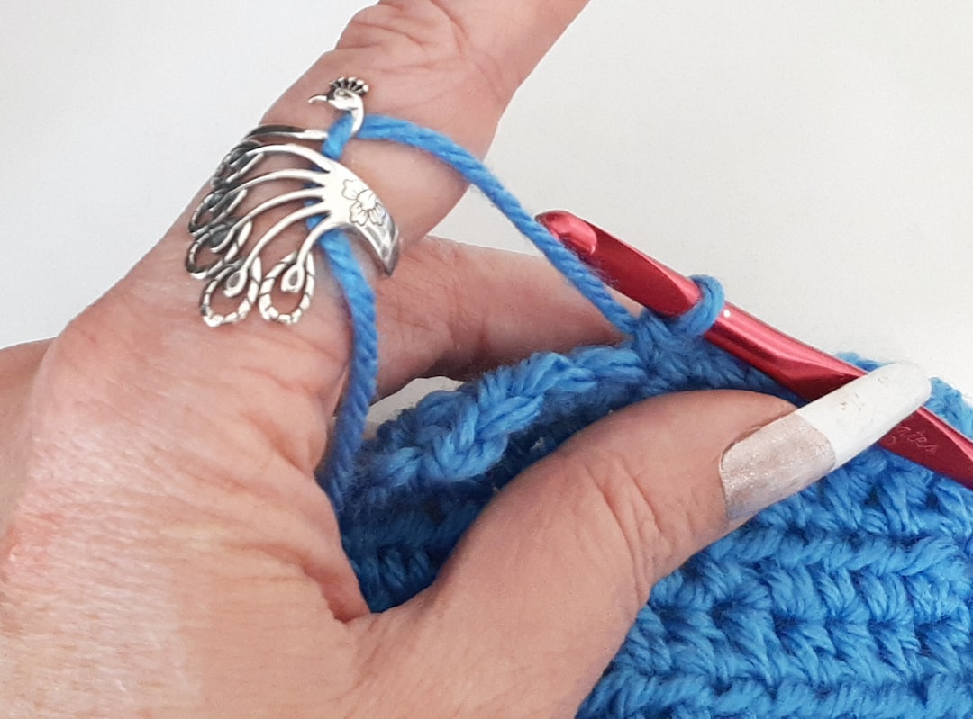 Sterling Silver Crochet Tension Ring Fancy Peacock Adjustable Size ...