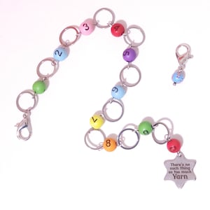 Rainbow Numbered Row Counter Chain for Knitting Progress Keeper for ...