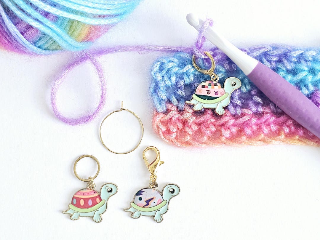 Cute Turtle Stitch Markers Set of 3 Small Turtle Knitting Crochet ...