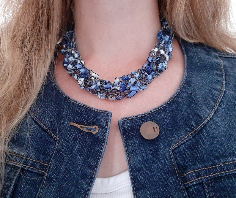 Crochet Pattern for Trellis Ladder Yarn Crocheted Multi-strand Necklace ...