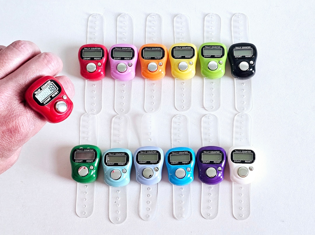 Digital Row Counter Ring Adjustable Size for Crochet and Knitting ...