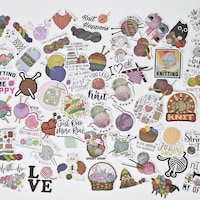 Knitting Stickers,knitting Sticker Pack, Artsy Arthurs,hydro Flask ...