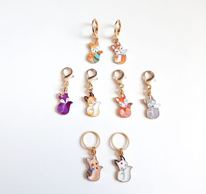 Stitch Markers Fox Characters for Crochet and Knitting Set - Etsy