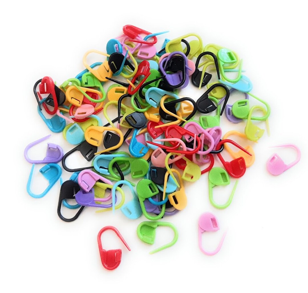 Stitch Markers Set of 10, 25, 50 Random Color Plastic for Crochet or ...
