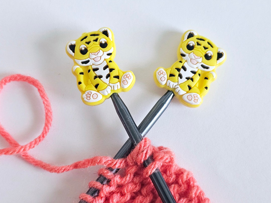Tiger Cub Knitting Needle Point Protectors Zoo Animal Stitch Stopper ...
