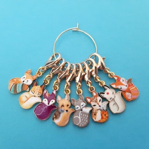 Stitch Markers Fox Characters for Crochet and Knitting Set of 8 ...