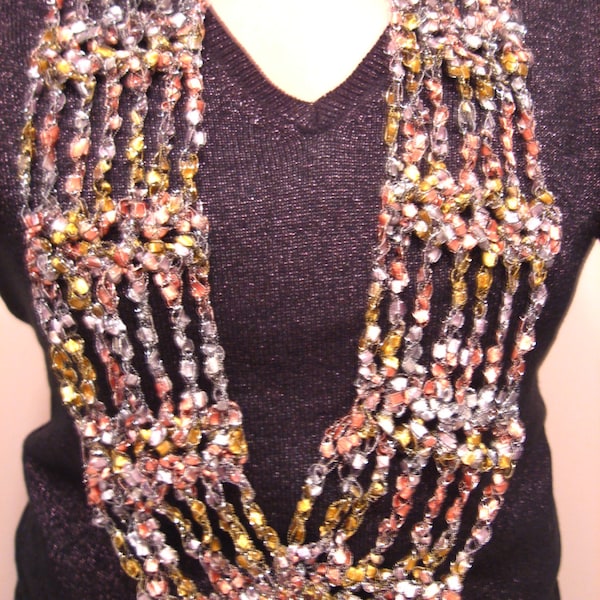 Ribbon Yarn Scarf - Etsy