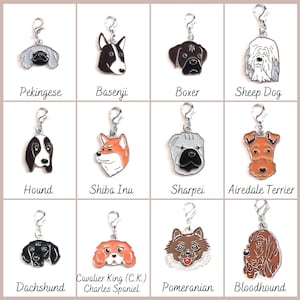 Dog Breeds Keychain Zipper Pull Stitch Marker Charm 49 Different Dog ...