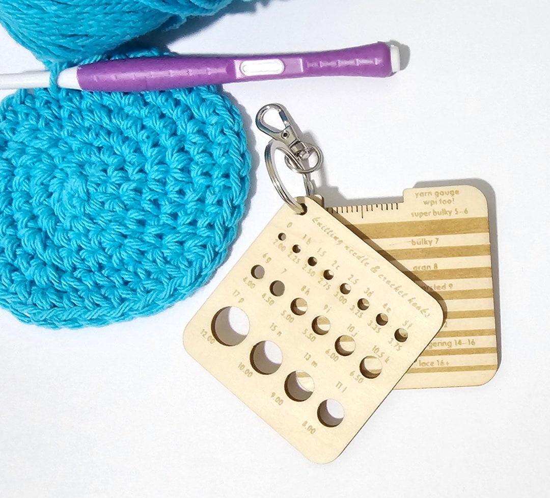 Crochet Measurement Tool Keychain Measuring Stitch Gauge Crochet Hook ...