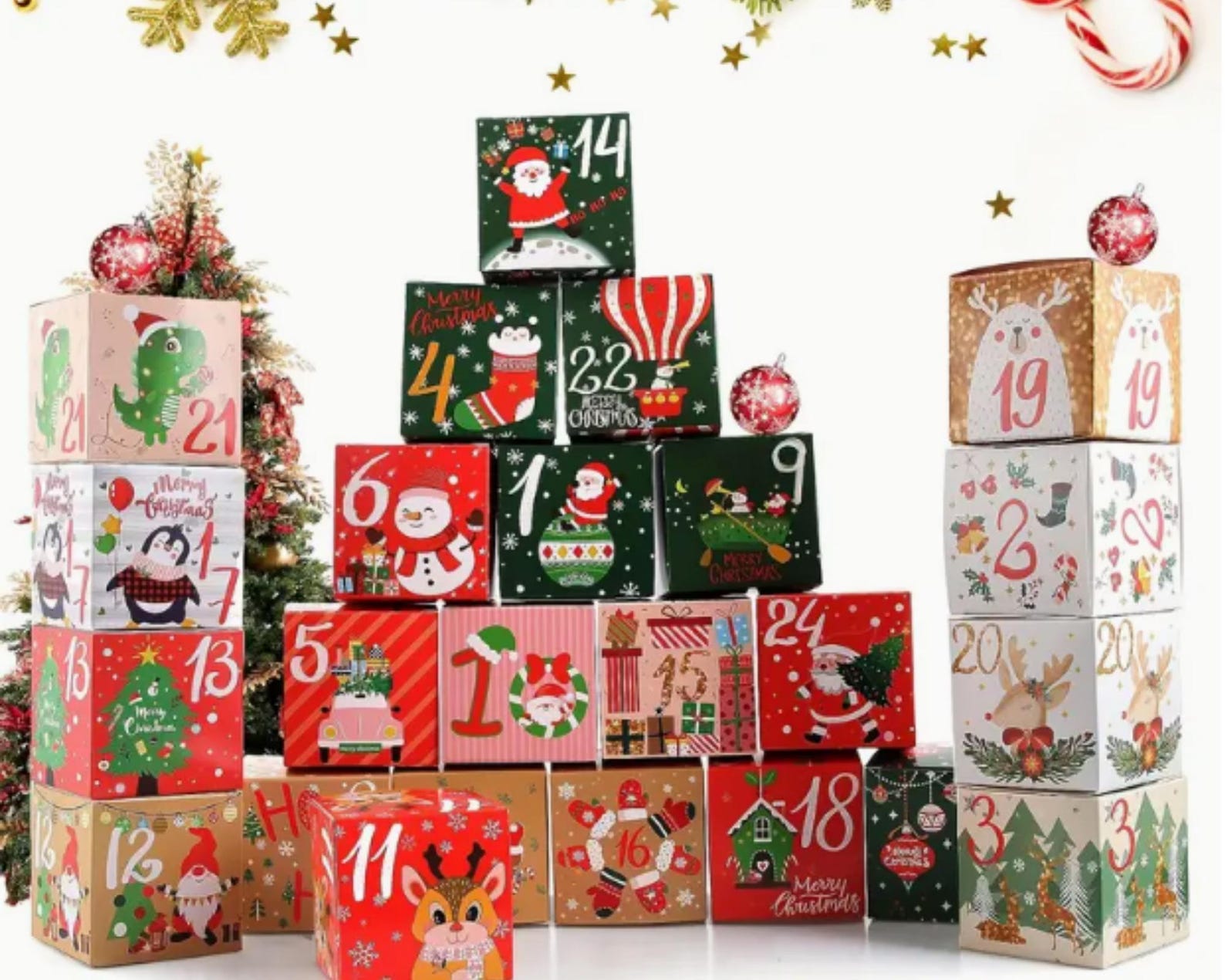 DIY Christmas Advent Calendar: 24 Holiday Themed Numbered Boxes - Etsy