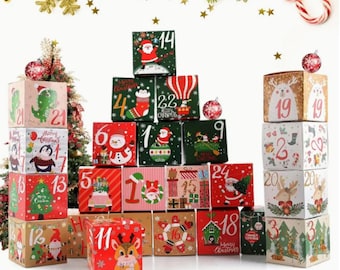 Advent Calendar 24 Box Set Empty DIY Make Your Own Countdown to ...