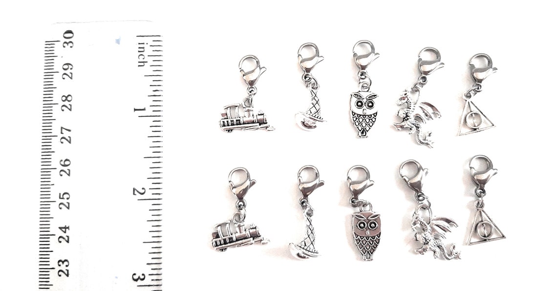 10 HP Wizard Stitch Markers for Crochet | Bracelet Chain for Storage ...
