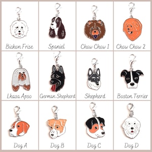 Dog Breeds Keychain Zipper Pull Stitch Marker Charm 49 Different Dog ...