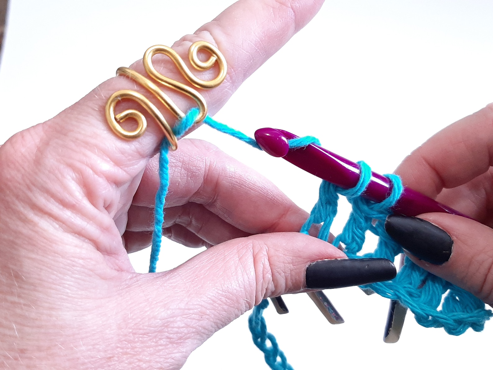 Handmade Zigzag Crochet Tension Ring Wire Wrapped Knitting - Etsy
