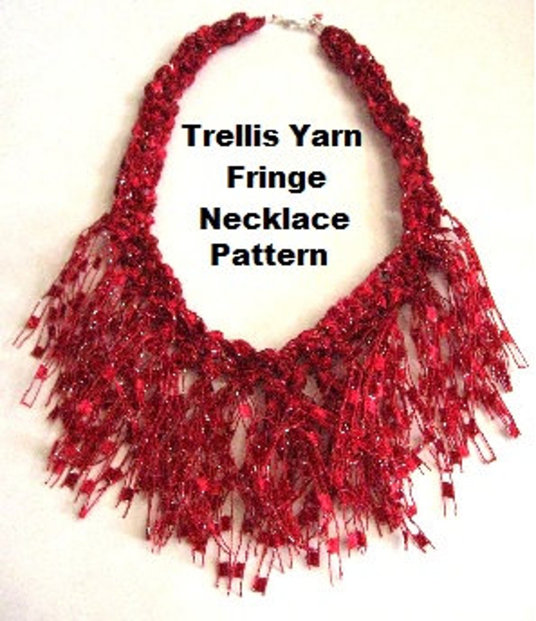 Crocheted Trellis Ladder Yarn Fringe Necklace PATTERN - Etsy
