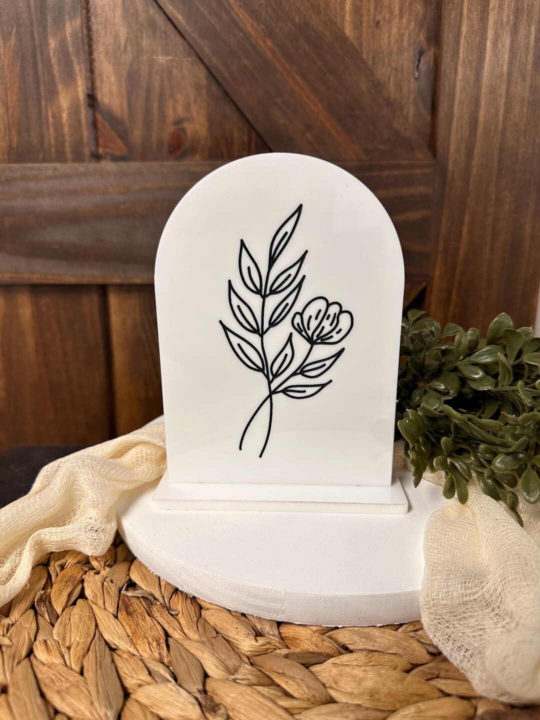 Floral Arched Sign, Arch Acrylic Sign, Home Decor, Boho Home Sign, Home ...