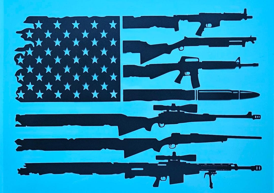 American Gun Flag Decal - Etsy