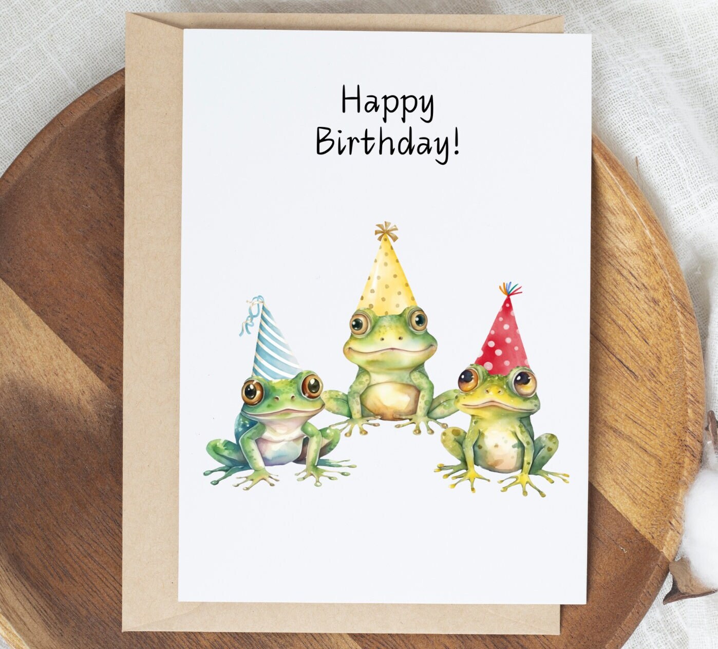 Frog Happy Birthday Card, Frog Greeting Card, Cute Cottagecore Card - Etsy