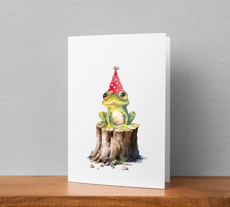 Frog Greeting Card, Frog Birthday Card, Congratulations, Thank You ...