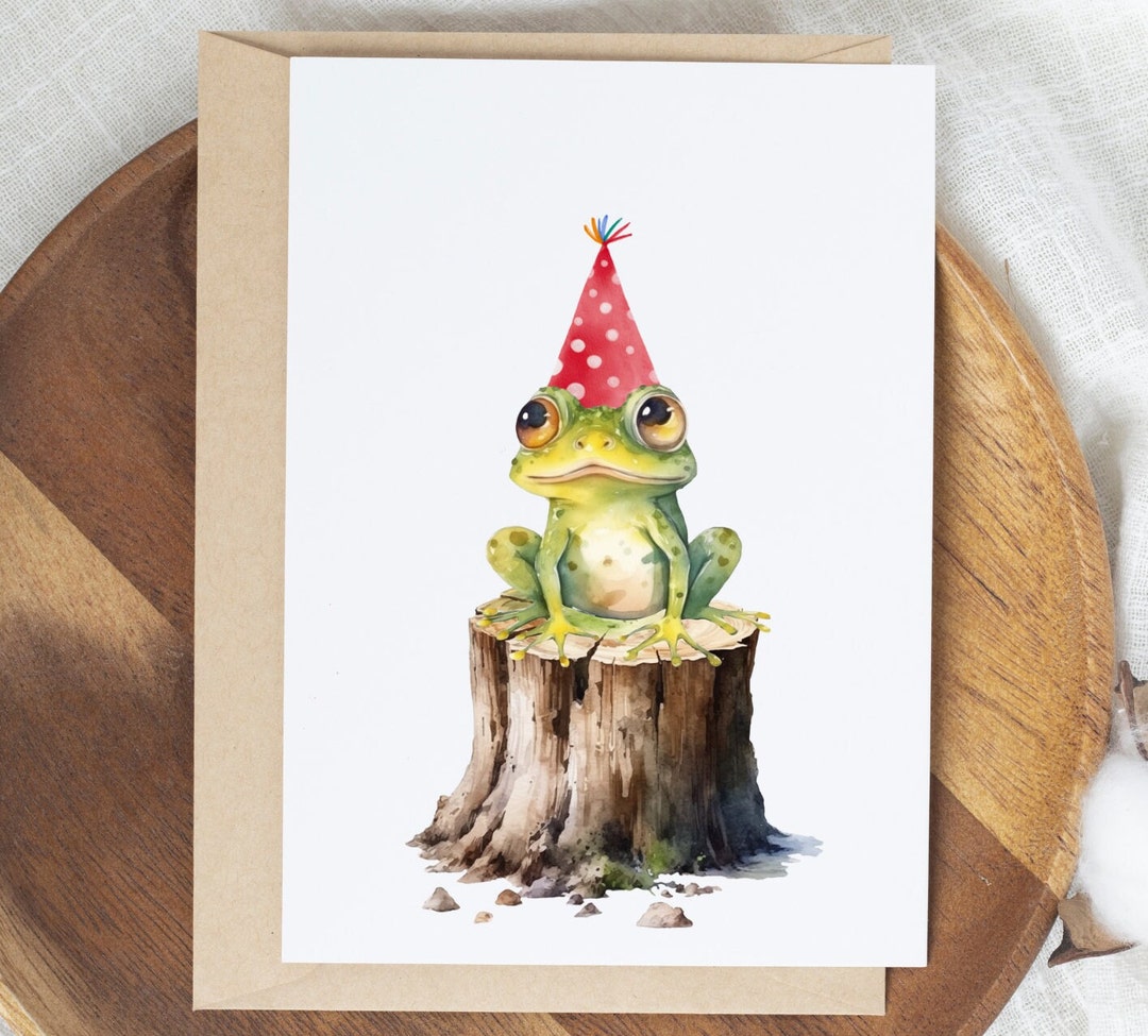 Frog Greeting Card, Frog Birthday Card, Congratulations, Thank You ...