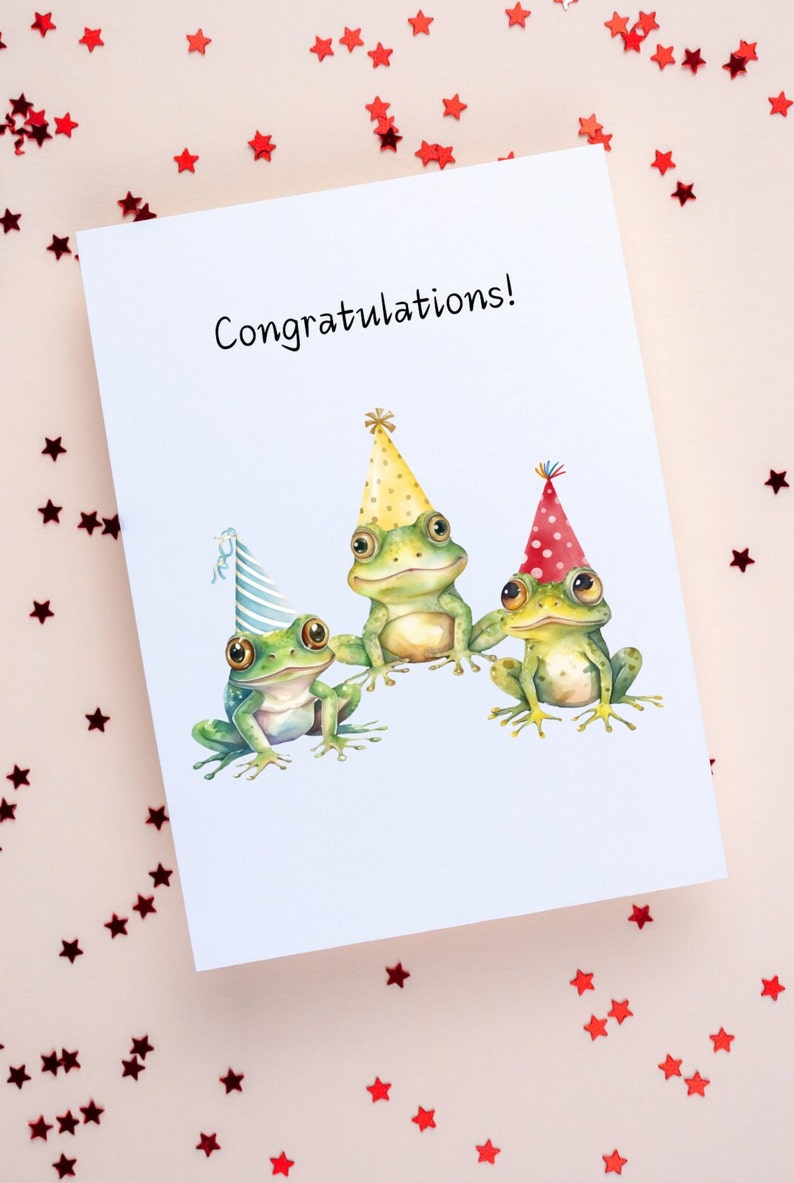 Frog Happy Birthday Card, Frog Greeting Card, Cute Cottagecore Card - Etsy