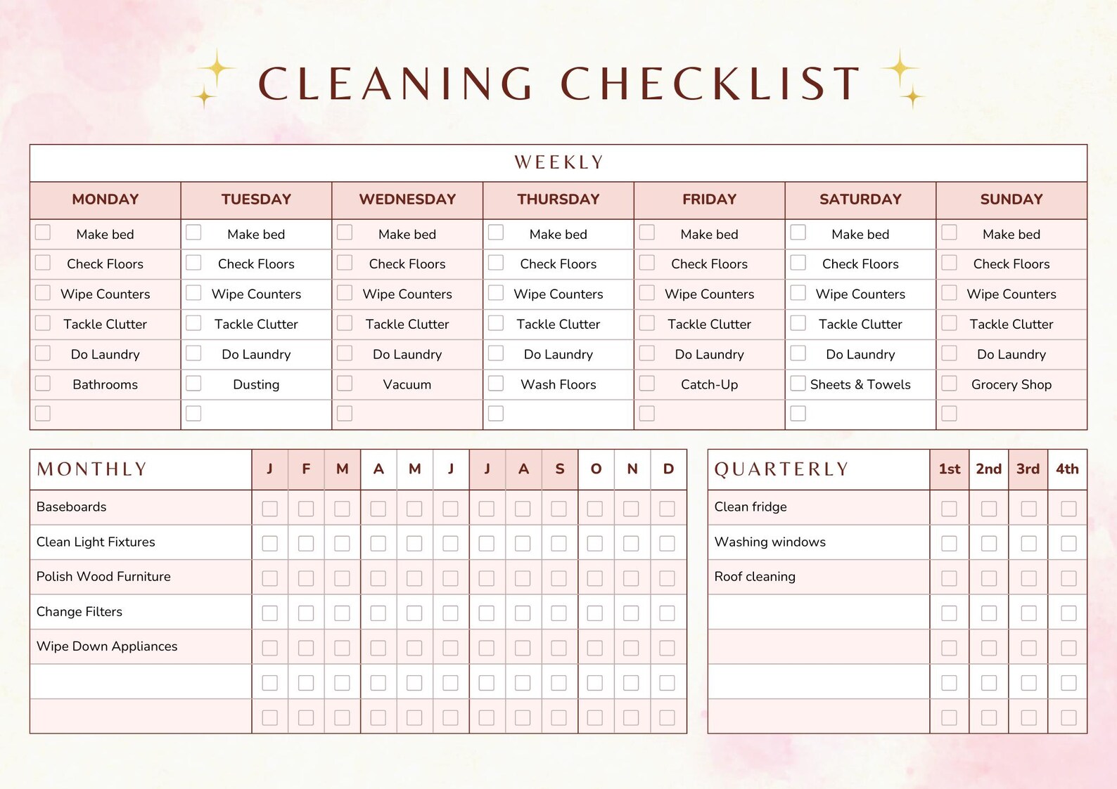 Cleaning Template - Etsy