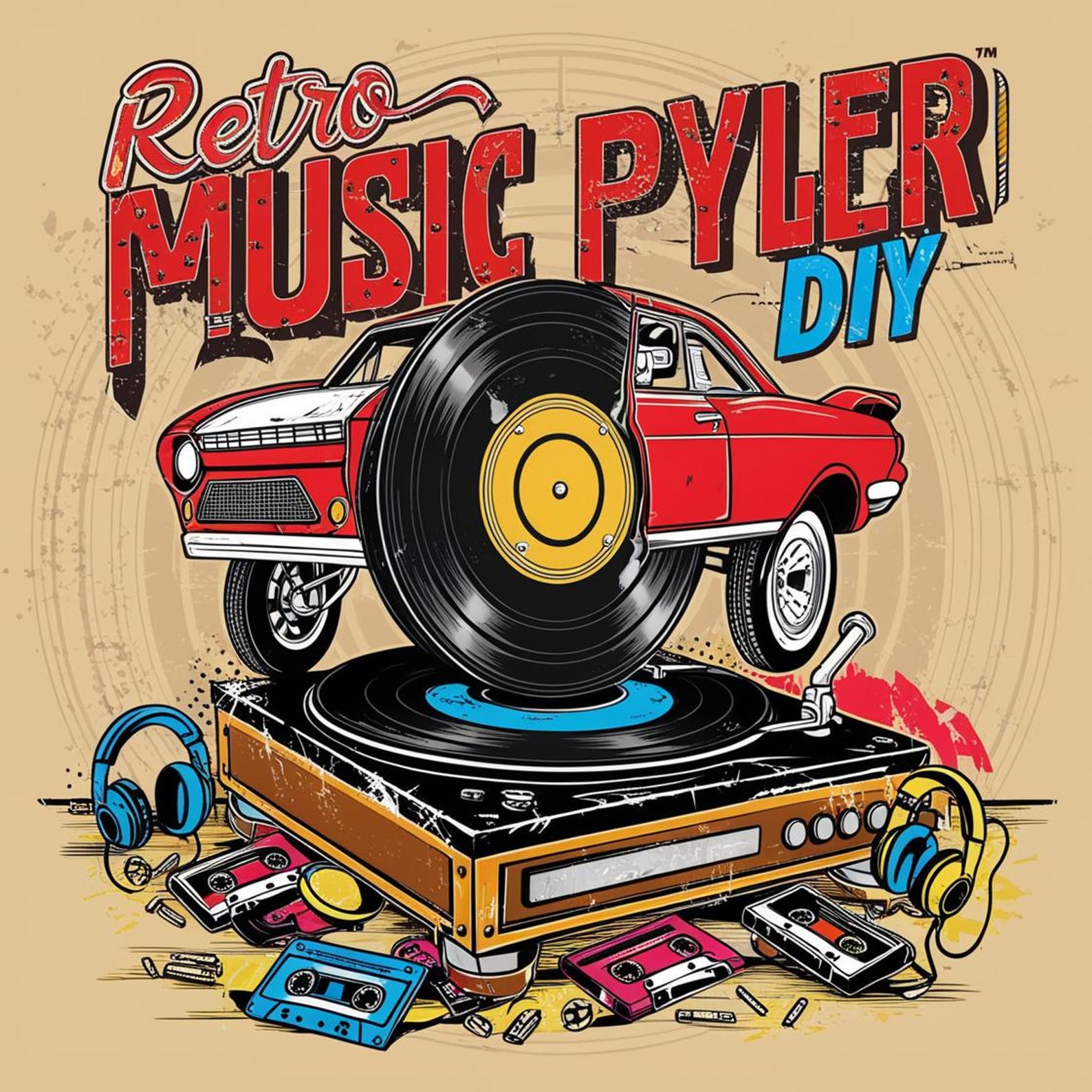 TITLE Break Beats-vinyl Records-scratch Retro T Shirt Design Bundle PNG ...
