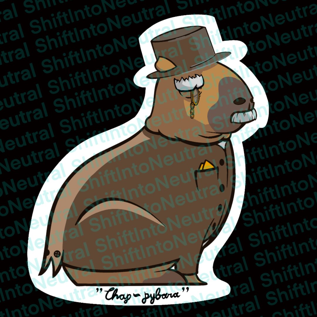 Capybara Pun chappy-bara Sticker pack - Etsy