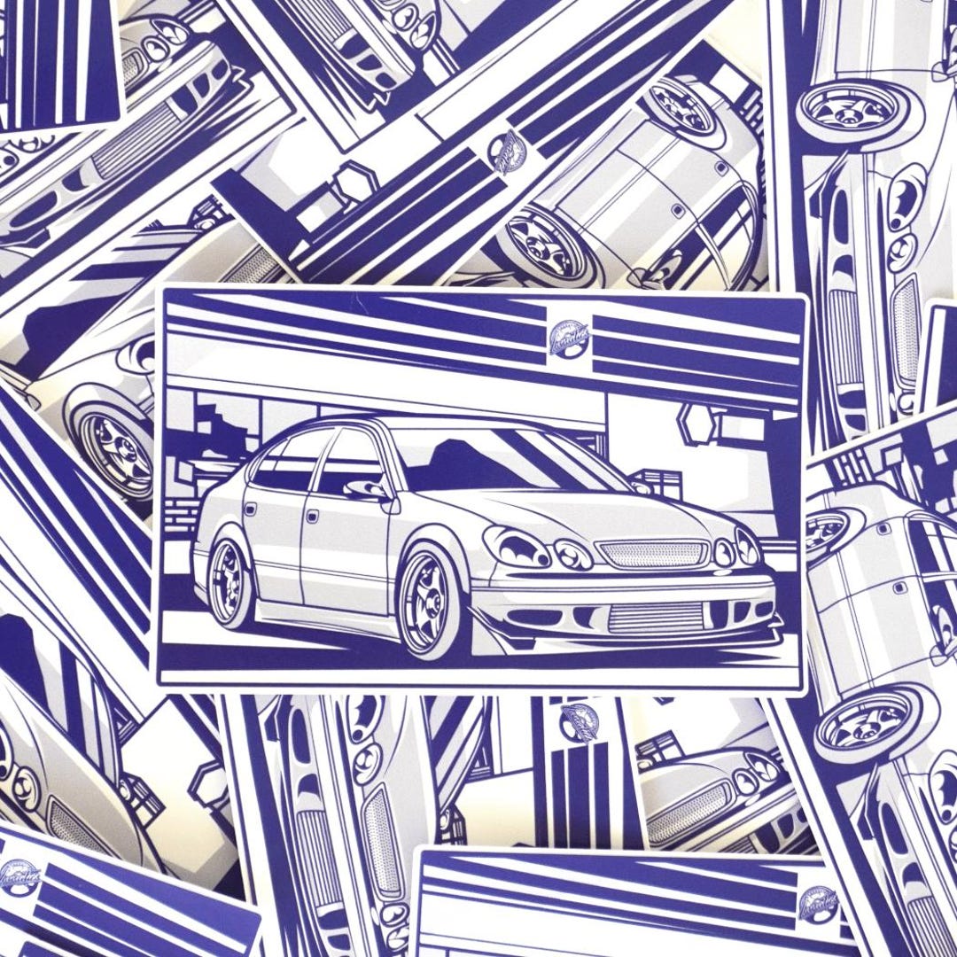Lexus 2GS GS300/400 Retro Blue Drift Car Park Box Sticker - Etsy