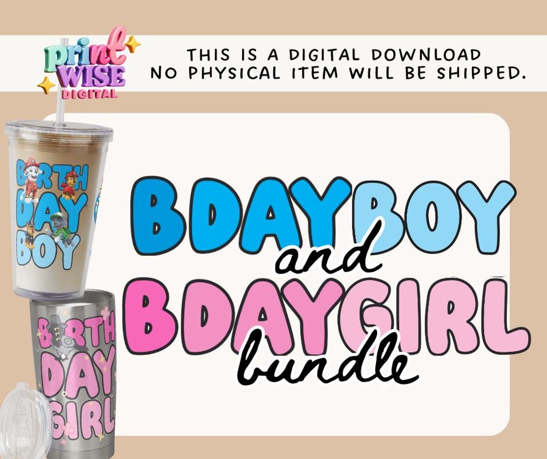 Birthday Boy Girl PNG Bundle | Kids Birthday Clipart | Printable Party ...