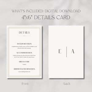 Minimalist Wedding Invitation Canva Template, Digital Download for Invite Set, Classic Card ...