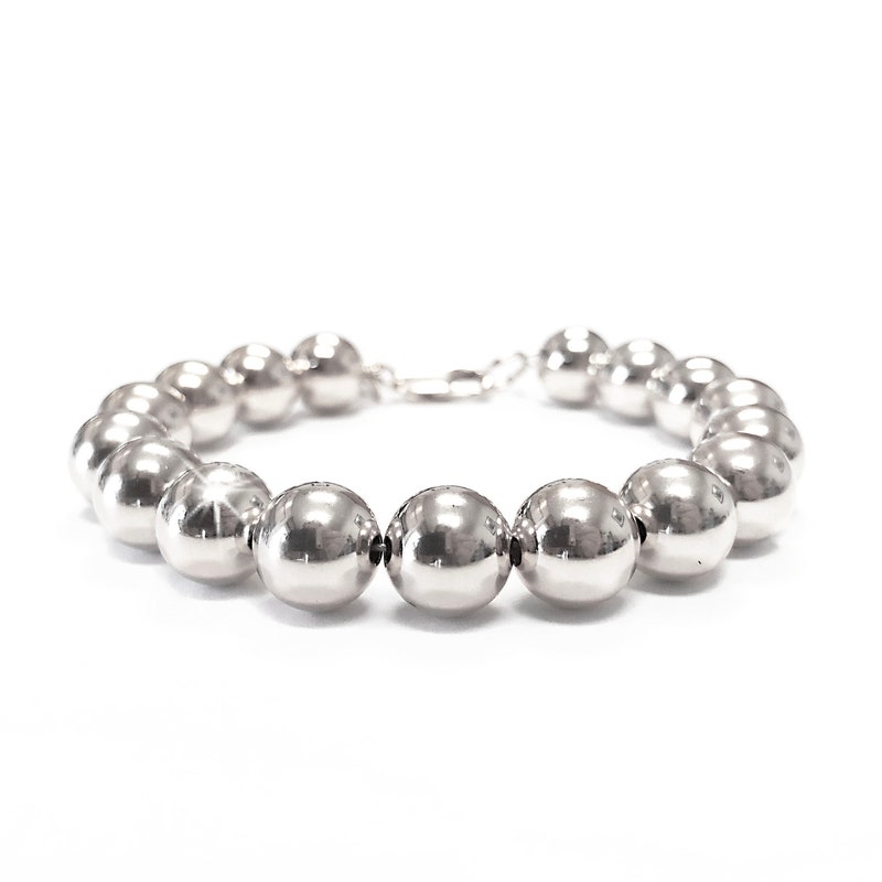 Silver Bead Bracelet - Etsy